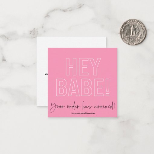 HEY BABE THANK YOU SMALL BUSINESS NOTE CARD | Zazzle