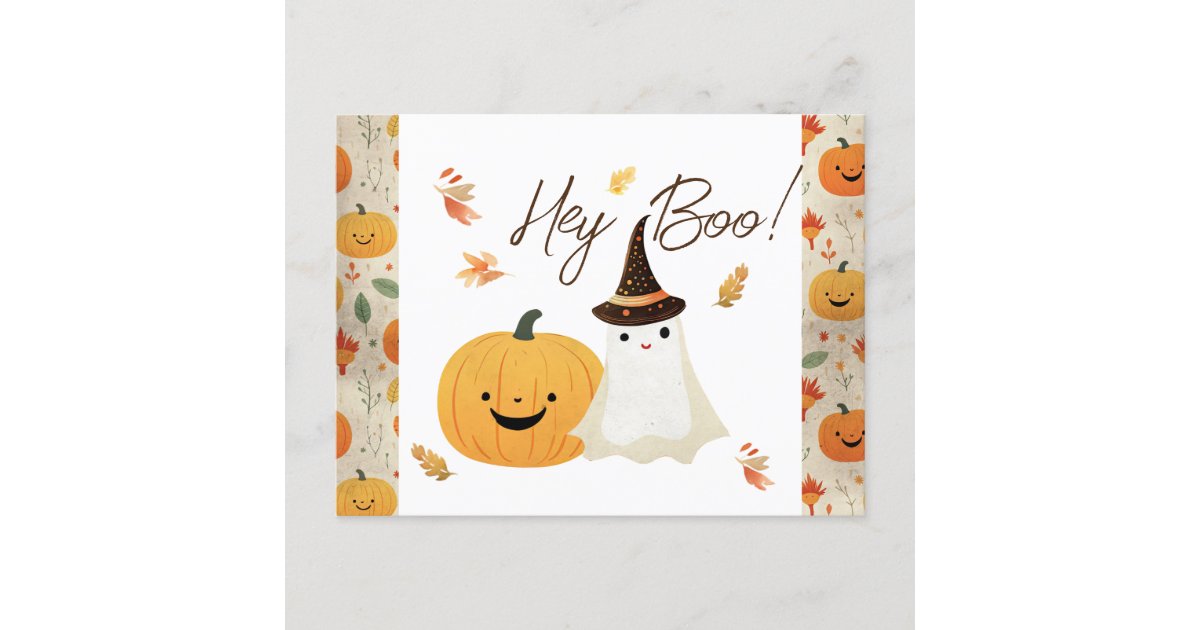 Hey Baby Boo Fall Baby Shower Postcard | Zazzle