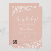 Hey Baby! Shower Invite + Registry QR Code | Zazzle