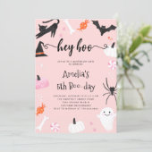 Hey Boo Halloween Birthday Invitation | Zazzle