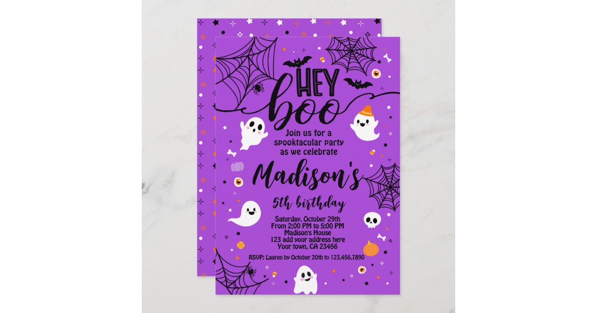 Hey Boo Halloween Invitation | Zazzle