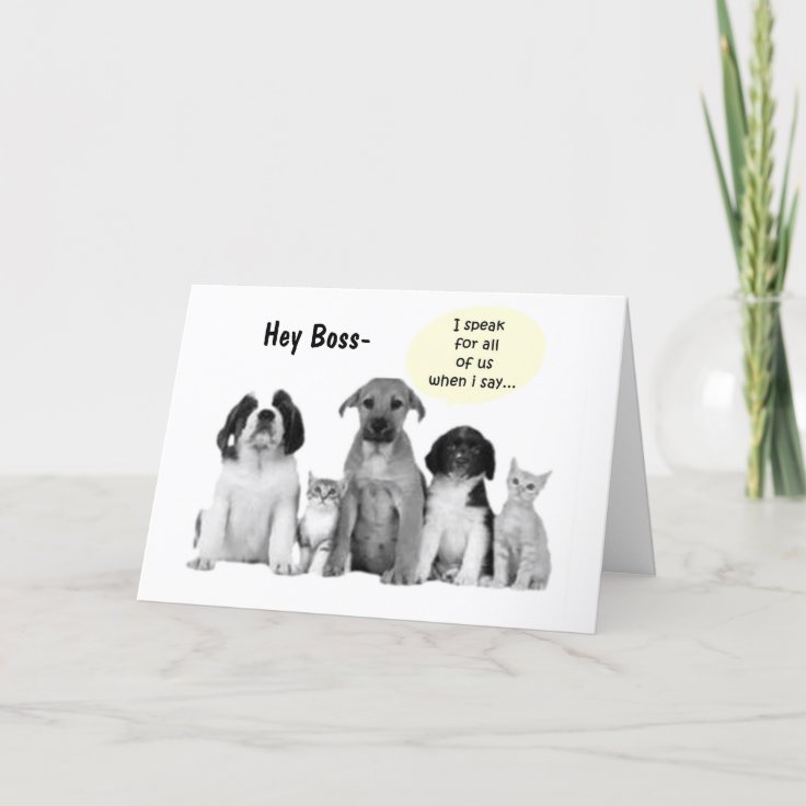 HEY BOSS WE ALL SAY HAPPY BIRTHDAY CARD | Zazzle