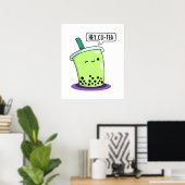 Hey Cu-Tea Funny Boba Tea Pun Poster | Zazzle