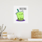 Hey Cu-Tea Funny Boba Tea Pun Poster | Zazzle