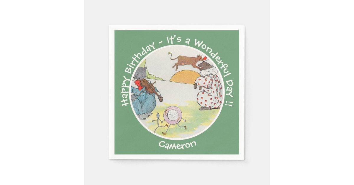 Hey Diddle Diddle Birthday Party Collection Napkins | Zazzle