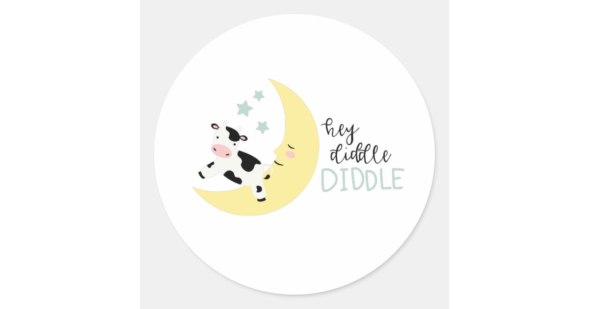 Hey Diddle Diddle Classic Round Sticker | Zazzle
