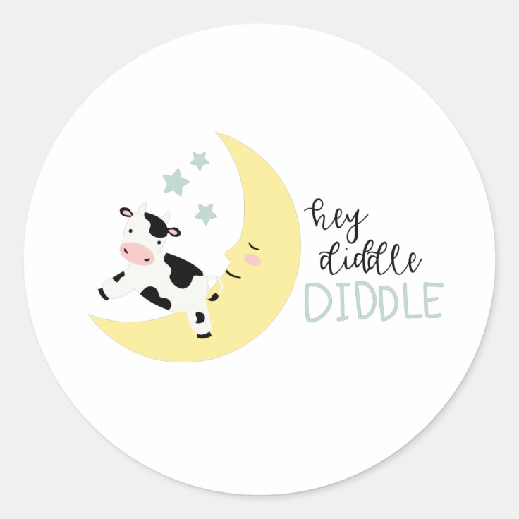 Hey Diddle Diddle Classic Round Sticker | Zazzle