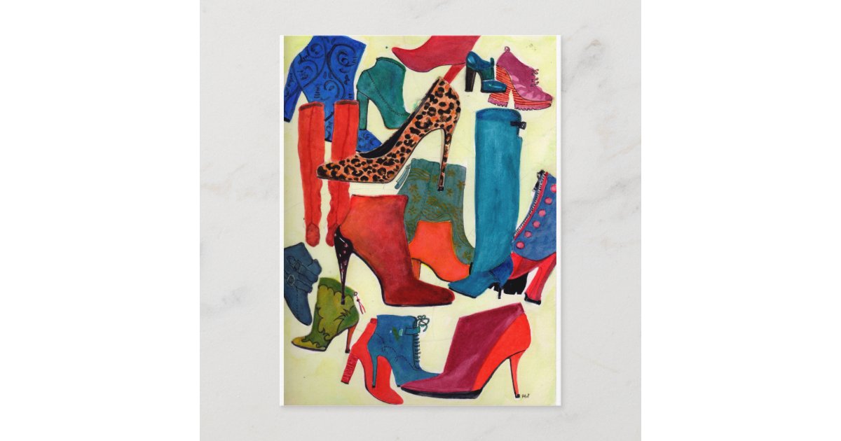 Hey Girls, need a new pair? - Fashion illustration Postcard | Zazzle