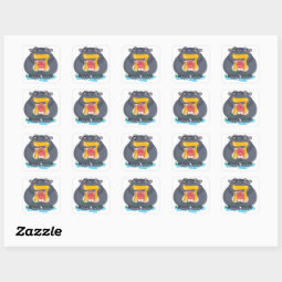 Hey Hebrew Aleph Bet (Alphabet) Hippo Sticker | Zazzle
