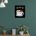 Hey Hot-Tea Funny Cuppa Tea Pun Dark BG Poster | Zazzle