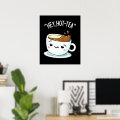 Hey Hot-Tea Funny Cuppa Tea Pun Dark BG Poster | Zazzle