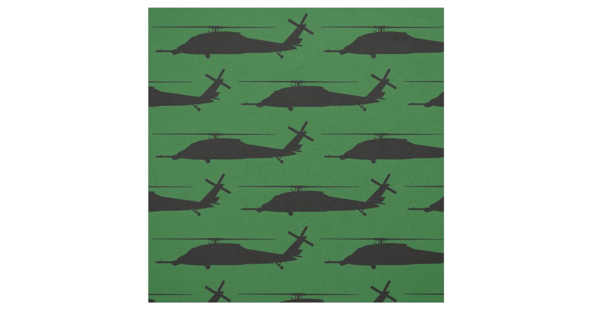 HH-60 Pave Hawk Silhouette Black on Green Fabric | Zazzle