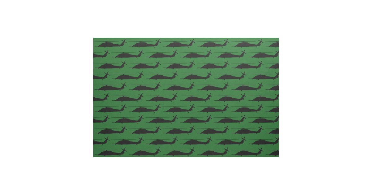 HH-60 Pave Hawk Silhouette Black on Green Fabric | Zazzle