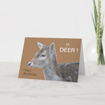 Hi DEER Birthday Greeting Card | Zazzle