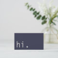 Hi. Elegant Plain Blue Gray Trendy Hello Business Card | Zazzle