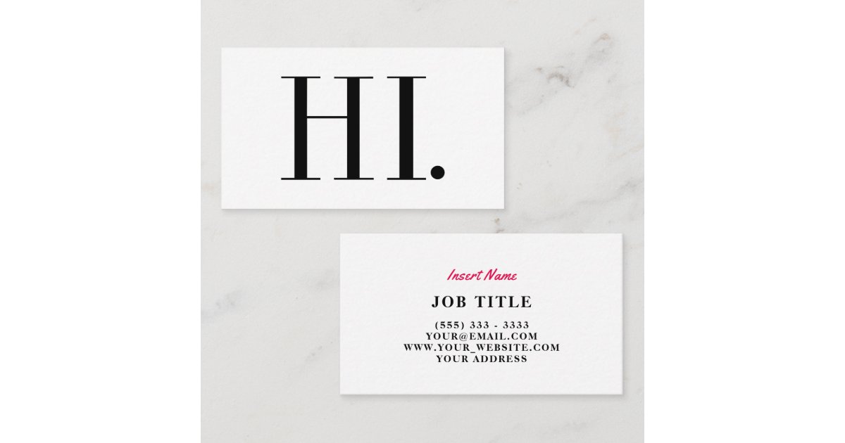 Hi Fashion Chic Business Card | Zazzle
