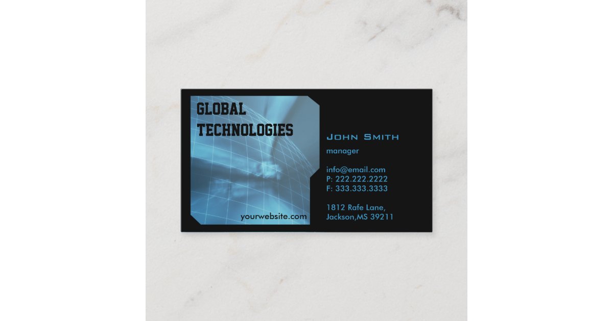 Hi-tech Digital Earth Technologies business card | Zazzle
