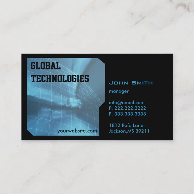 Hi-tech Digital Earth Technologies business card | Zazzle