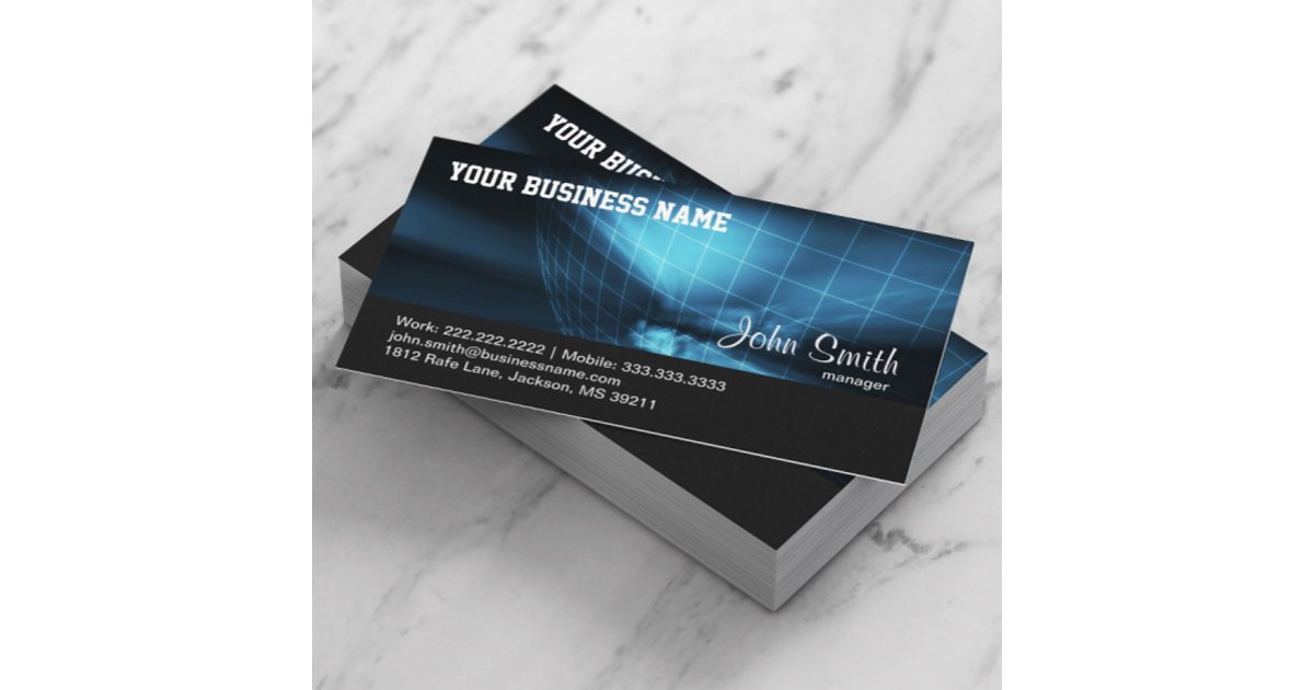 Hi-tech Global Company business card | Zazzle