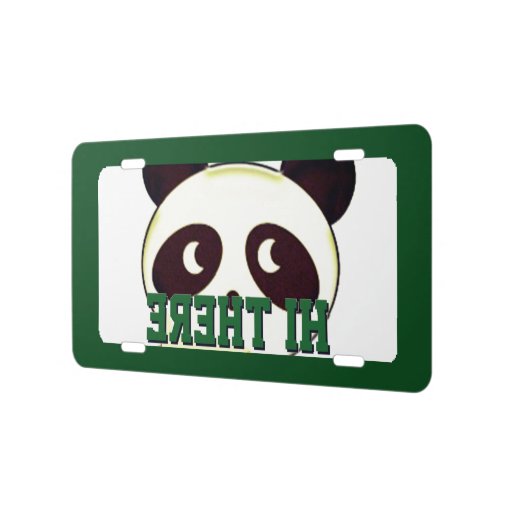 Hi there Panda License Plate | Zazzle