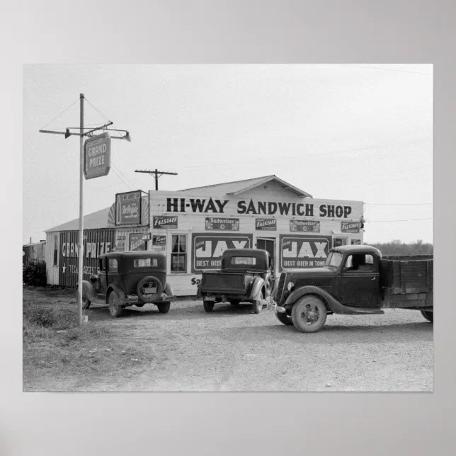 Hi-Way Sandwich Shop, 1939. Vintage Photo Poster | Zazzle