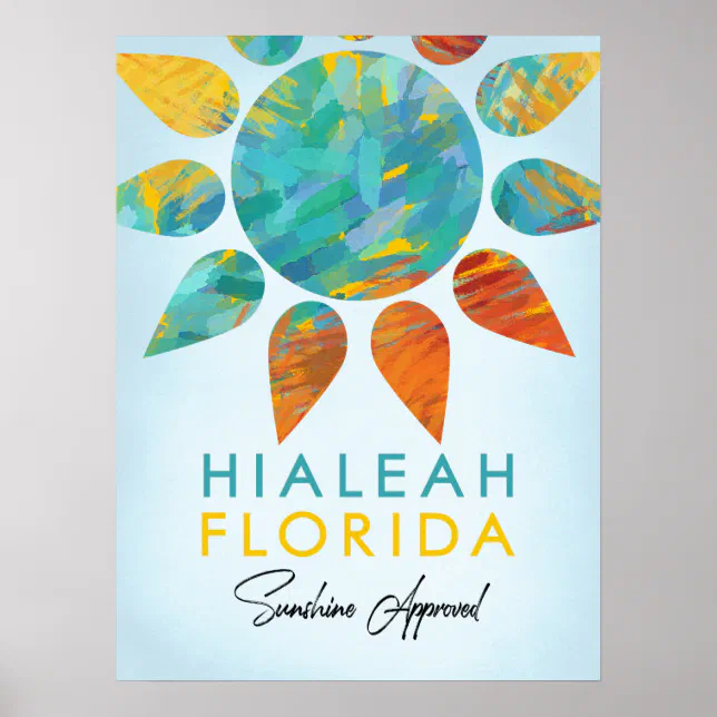 Hialeah Florida Sunshine Travel Poster | Zazzle