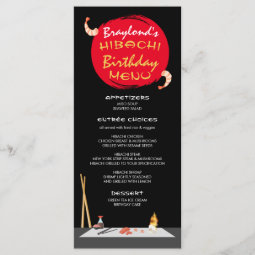 Hibachi Birthday Dinner Hibachi Party Menu | Zazzle