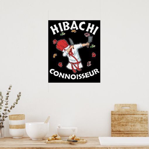 Hibachi Connoisseur Hibachi Grill Gift Hibachi Poster | Zazzle
