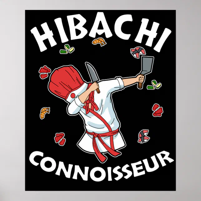 Hibachi Connoisseur Hibachi Grill Gift Hibachi Poster | Zazzle