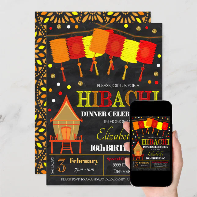 Hibachi Dinner Party Invitation | Zazzle
