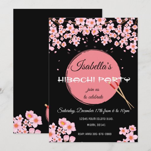 Hibachi Japanese Dinner Birthday Party Invitation | Zazzle