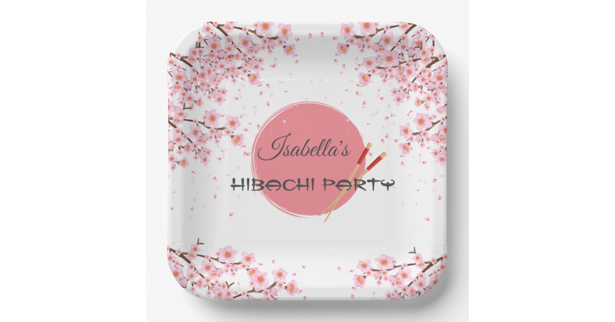 Hibachi Japanese Dinner Birthday Party Paper Plates | Zazzle