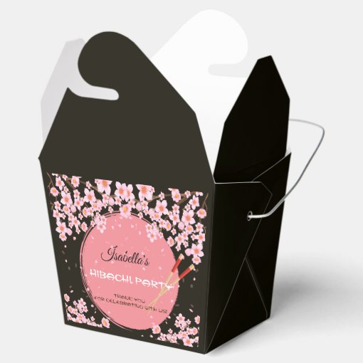 Hibachi Japanese Dinner Birthday Party Take Out Favor Boxes | Zazzle