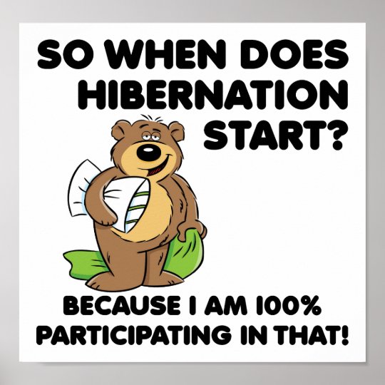 Hibernation Funny Poster | Zazzle.com