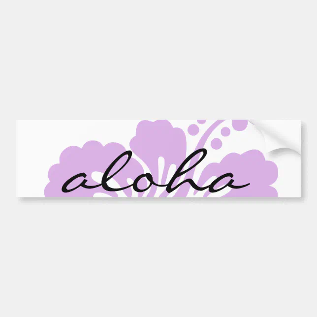 hibiscus aloha flower lavender bumper sticker | Zazzle