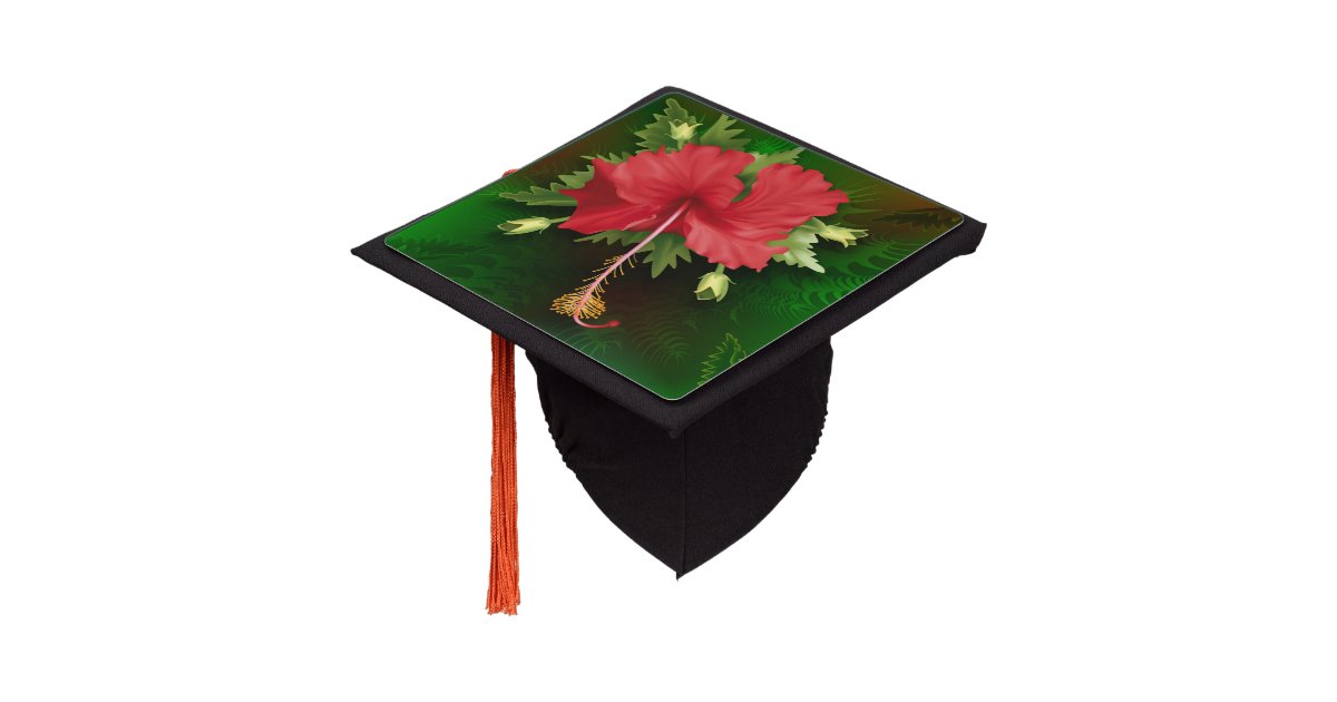Hibiscus Flower Graduation Cap Topper | Zazzle