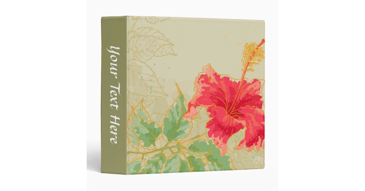 Hibiscus flower on toned background binder | Zazzle