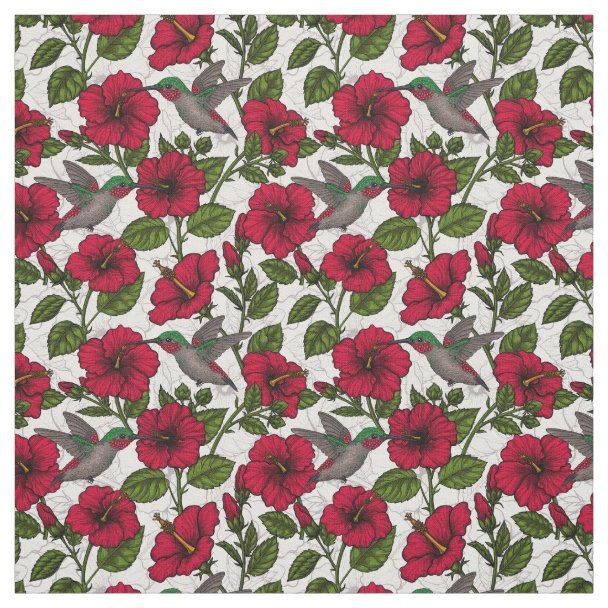 Hummingbirds Fabric | Zazzle