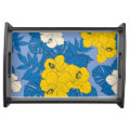 Hibiscus flowers and leaves serving tray | Zazzle