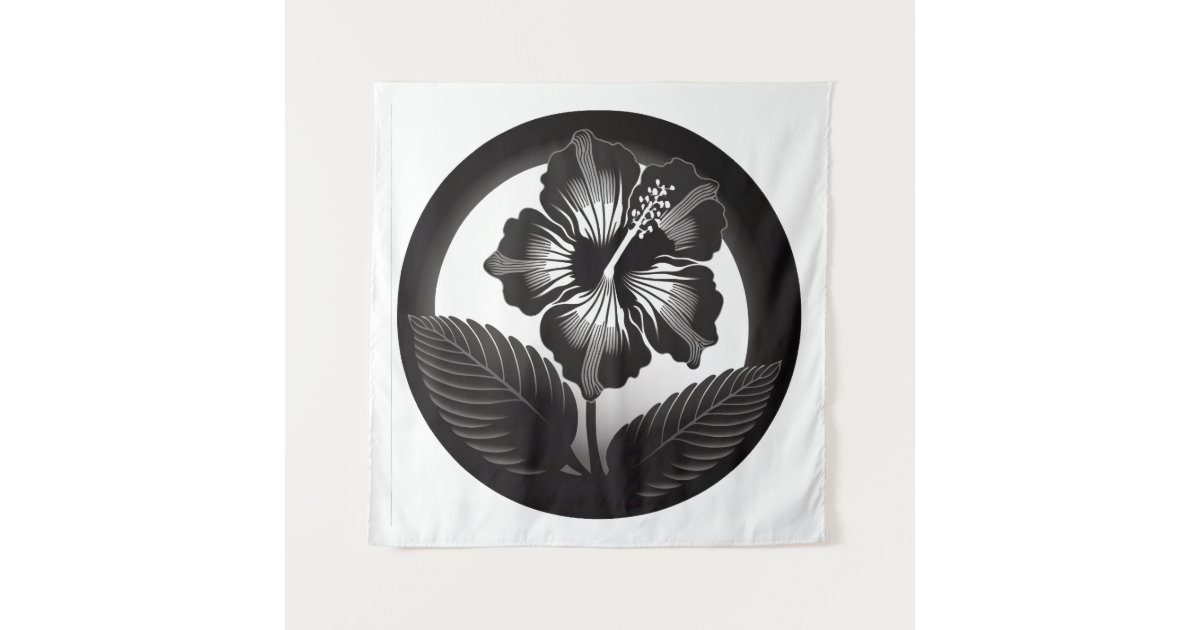 Hibiscus Kamon design Tapestry | Zazzle