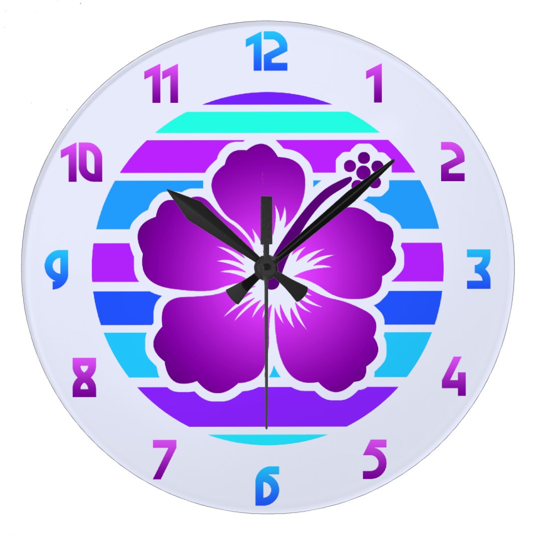 Hibiscus Large Clock | Zazzle