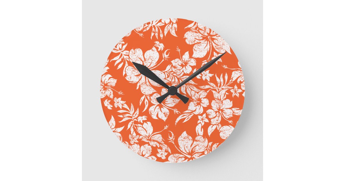 Hibiscus Pareau Hawaiian Wall Clocks | Zazzle
