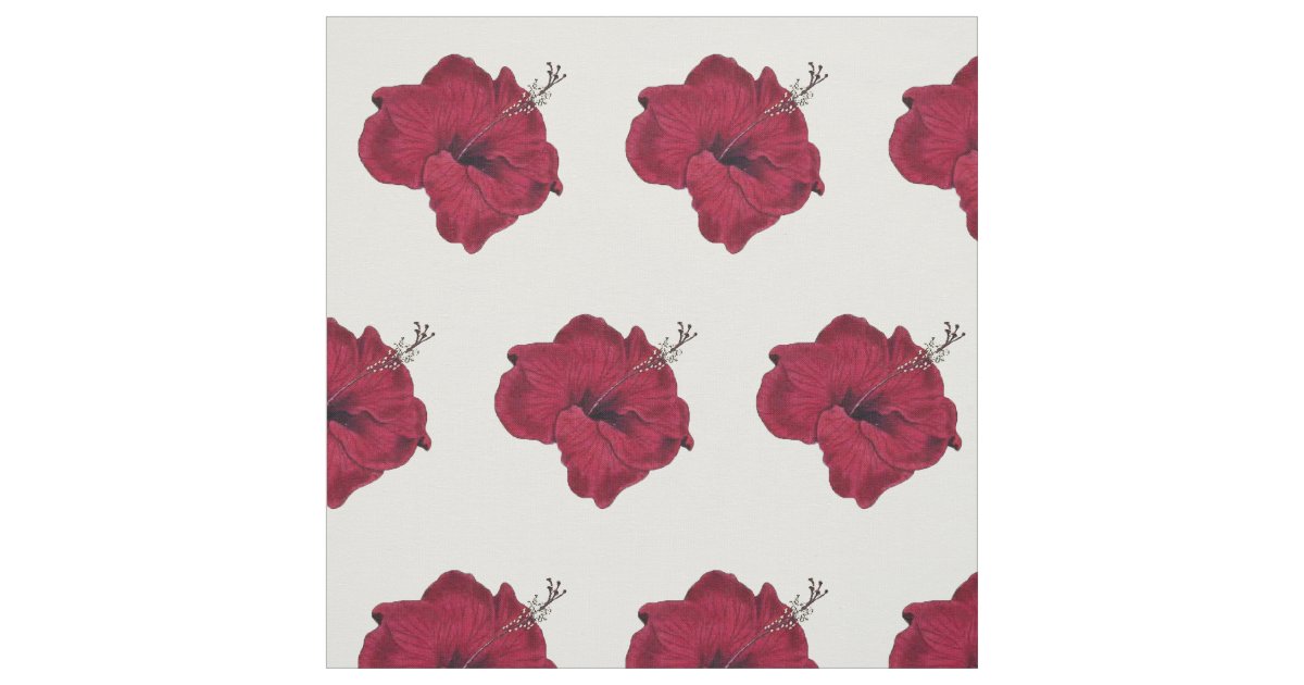 Hibiscus Print Fabric | Zazzle.com