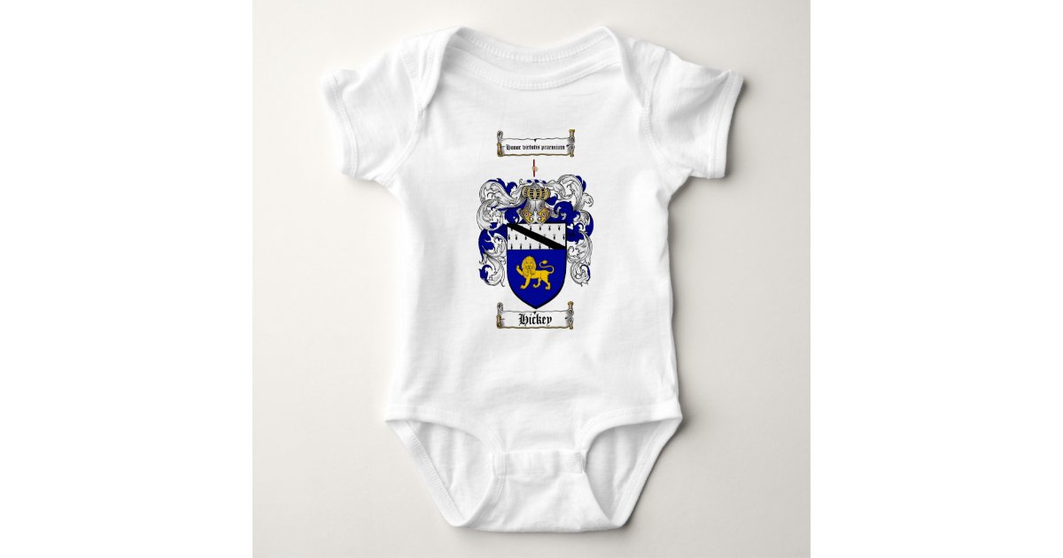 HICKEY FAMILY CREST - HICKEY COAT OF ARMS BABY BODYSUIT | Zazzle