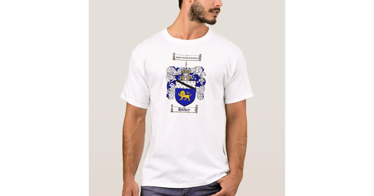 HICKEY FAMILY CREST - HICKEY COAT OF ARMS T-Shirt | Zazzle