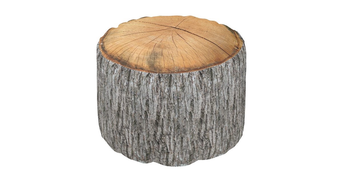 Hickory stump log pouf | Zazzle