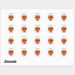 HICKS FAMILY CREST - HICKS COAT OF ARMS CLASSIC ROUND STICKER | Zazzle