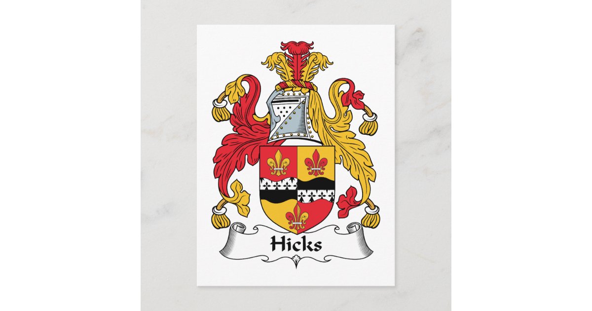 Hicks Family Crest Postcard | Zazzle