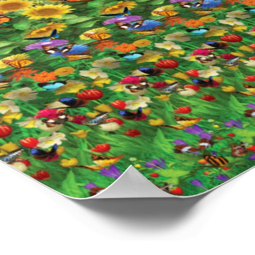 Hidden 3D Stereogram Poster - Butterfly Meadow | Zazzle