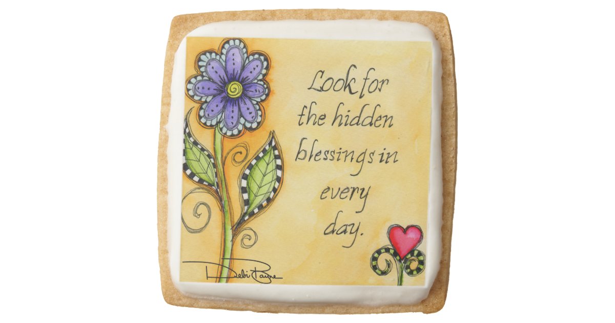 Hidden Blessings Square Shortbread Cookie | Zazzle